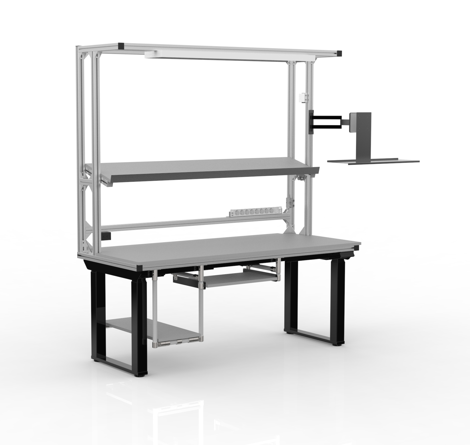 Electric height-adjustable workstation with an extension 24100902 | Enprag