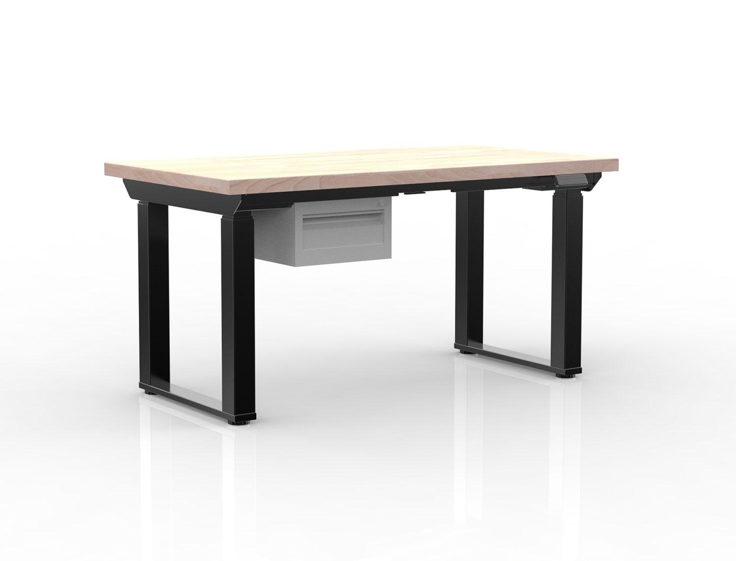 Electric height-adjustable desk with a container and one drawer 24111931 | Enprag