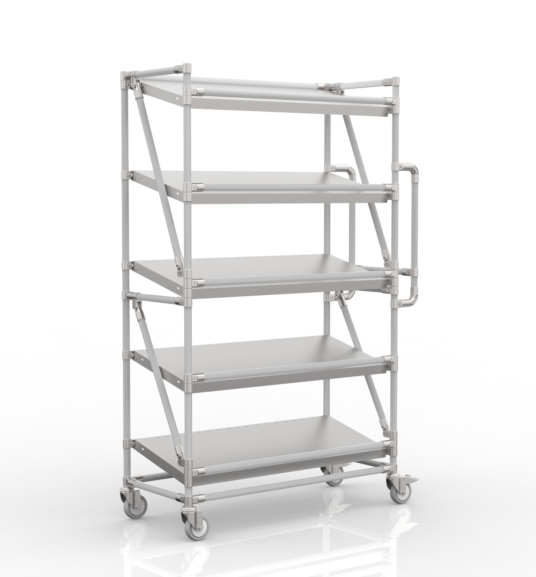 Crate rack trolley with 1000 mm wide inclined shelves, SP10040 (4 ...