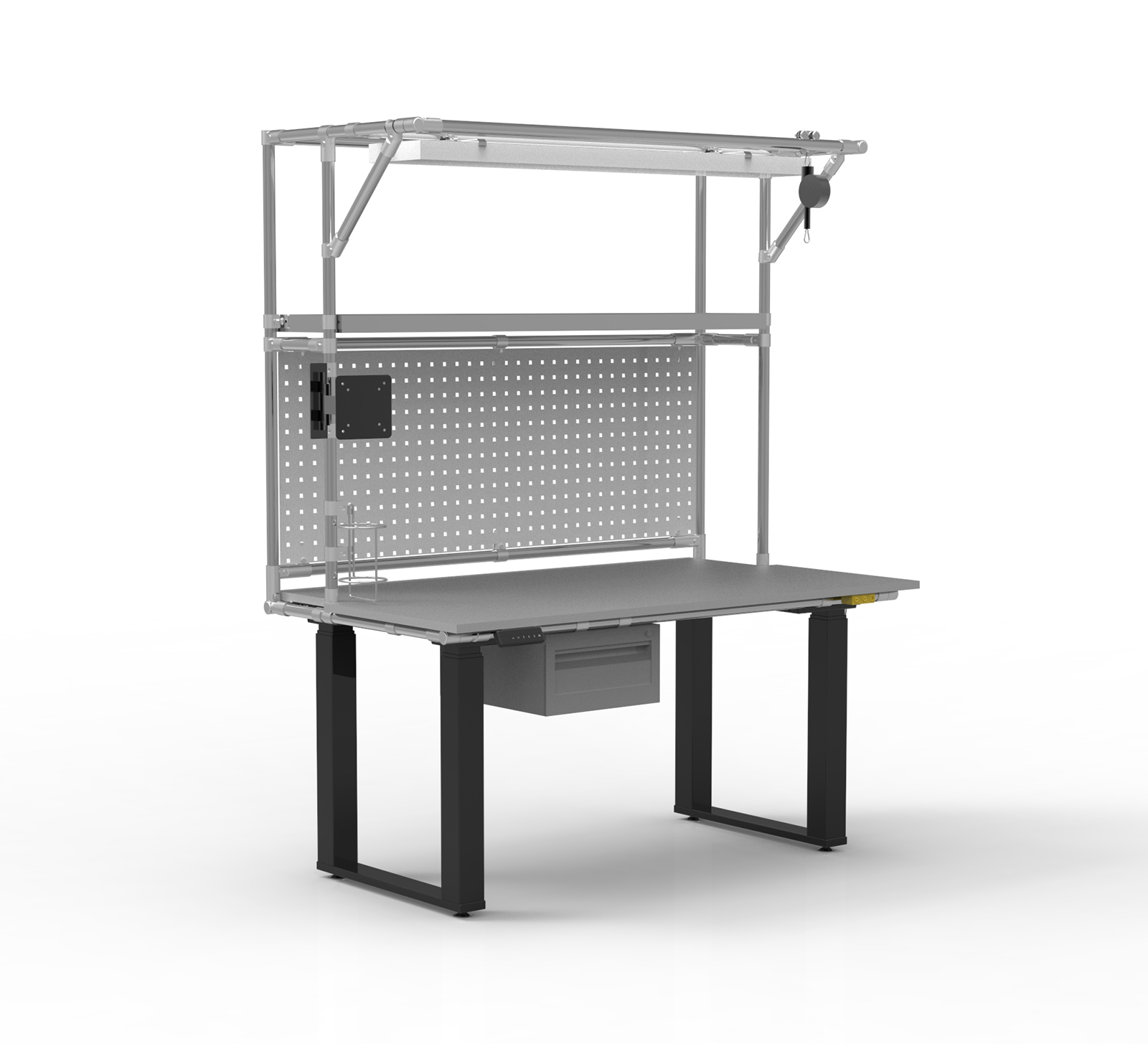 ESD Electrically Height-Adjustable Workbench with Extension | Enprag