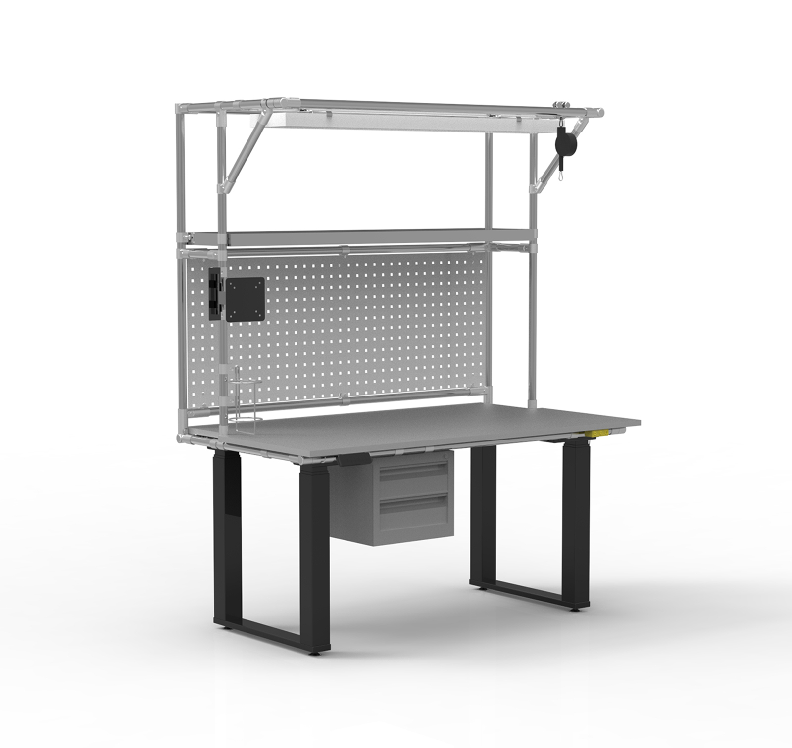 ESD Electrically Height-Adjustable Workbench with Extension | Enprag