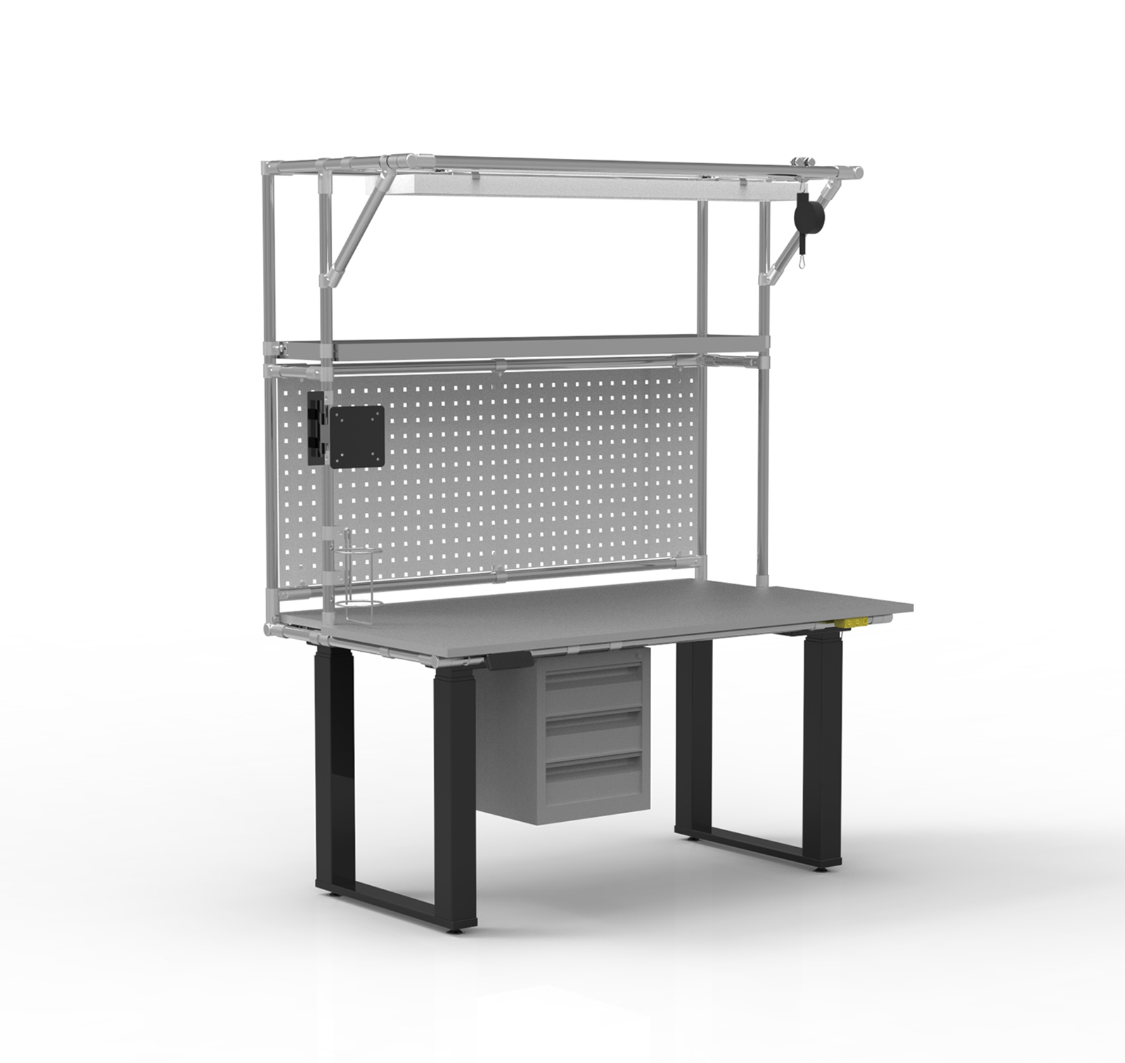 ESD Electrically Height-Adjustable Workbench with Extension | Enprag